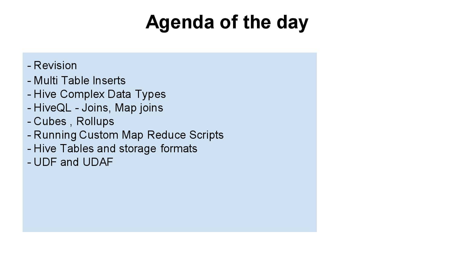 Hadoop Component Hive, Online Hadoop Course