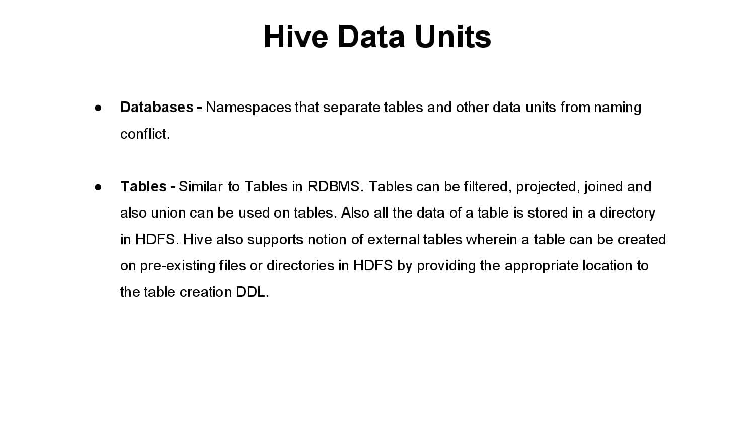 Hadoop Component Hive, Online Hadoop Course