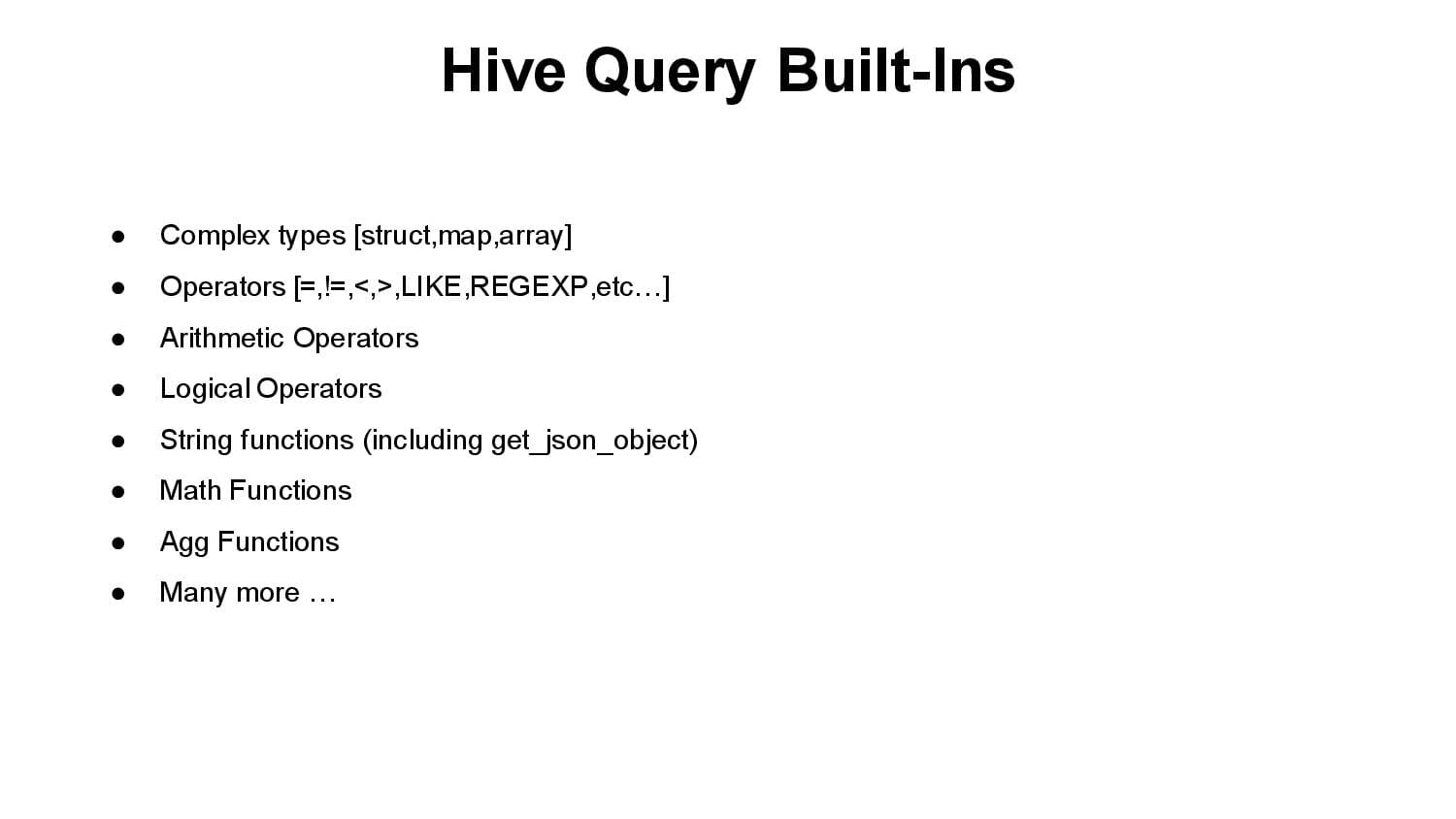 Hadoop Component Hive, Online Hadoop Course