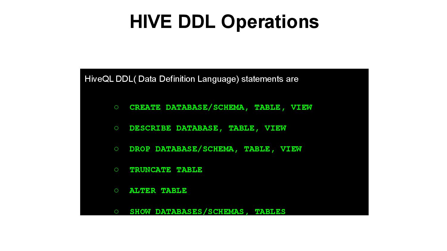 Hadoop Component Hive, Online Hadoop Course