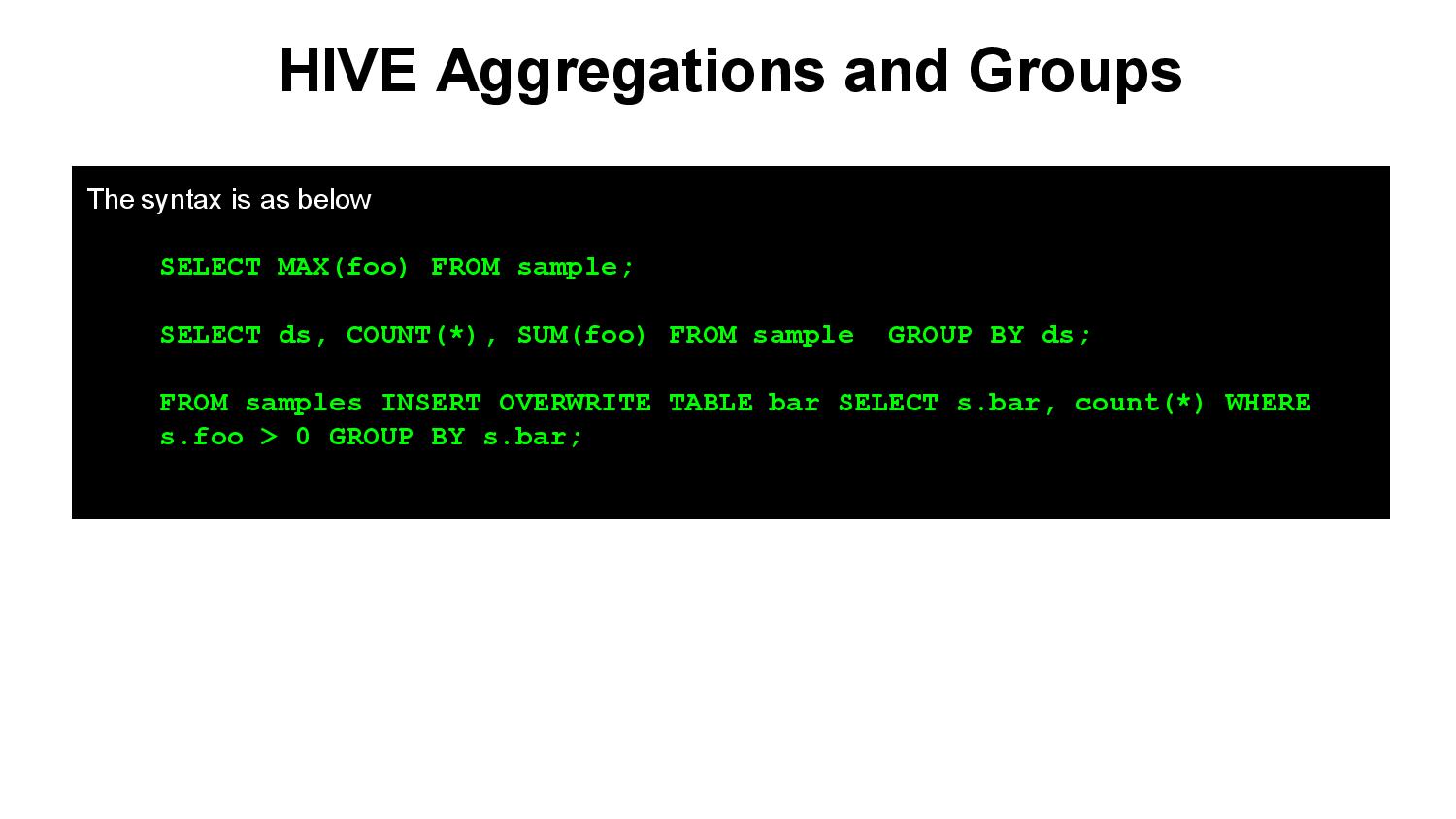 Hadoop Component Hive, Online Hadoop Course