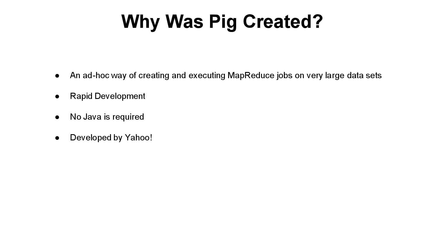 Hadoop Component Apache Pig, Online Hadoop Course