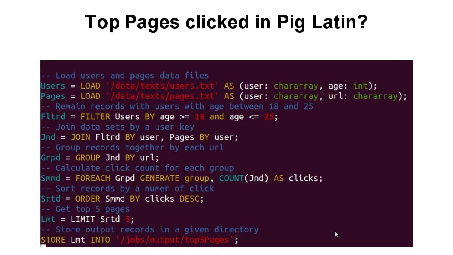 Hadoop Component Apache Pig, Online Hadoop Course Hadoop Component Apache Pig, Online Hadoop Course