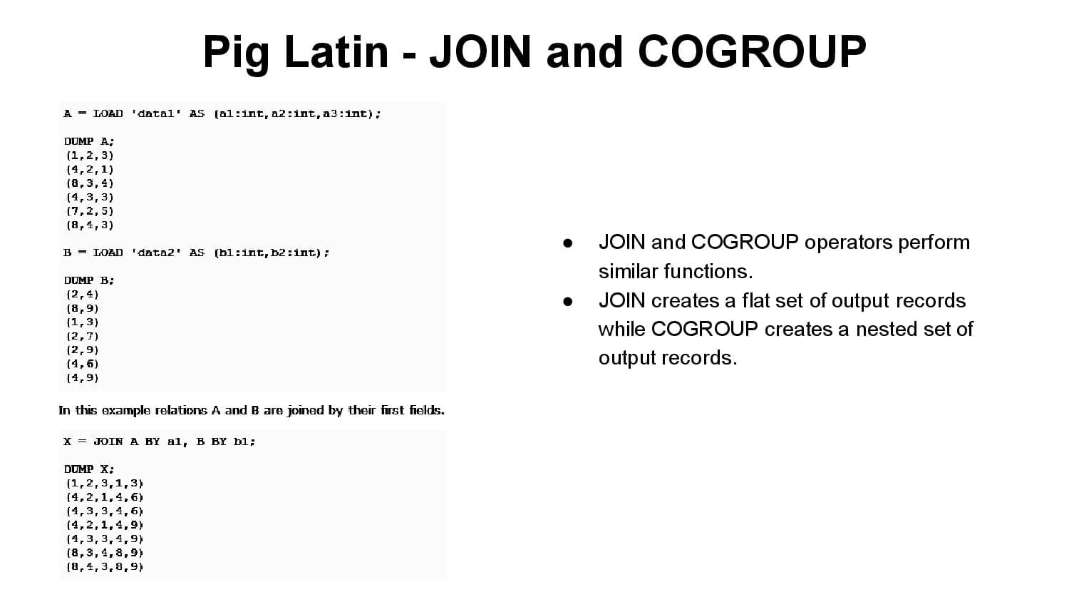 Hadoop Component Apache Pig, Online Hadoop Course