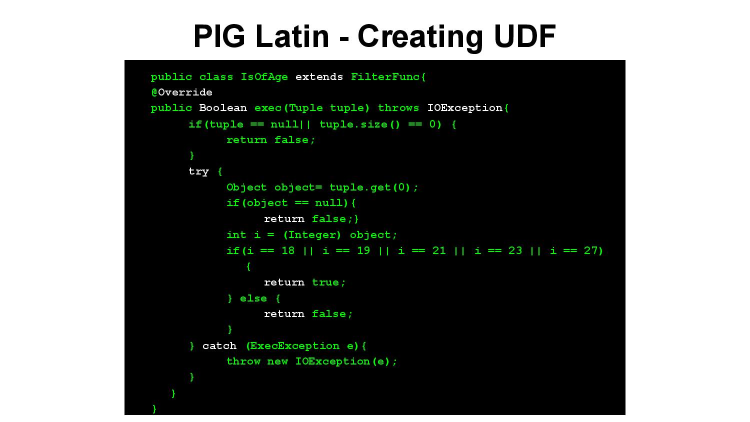 Hadoop Component Apache Pig, Online Hadoop Course