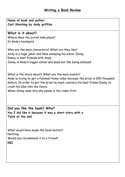 Year 6 Book Reviews by caddy.david - Flipsnack