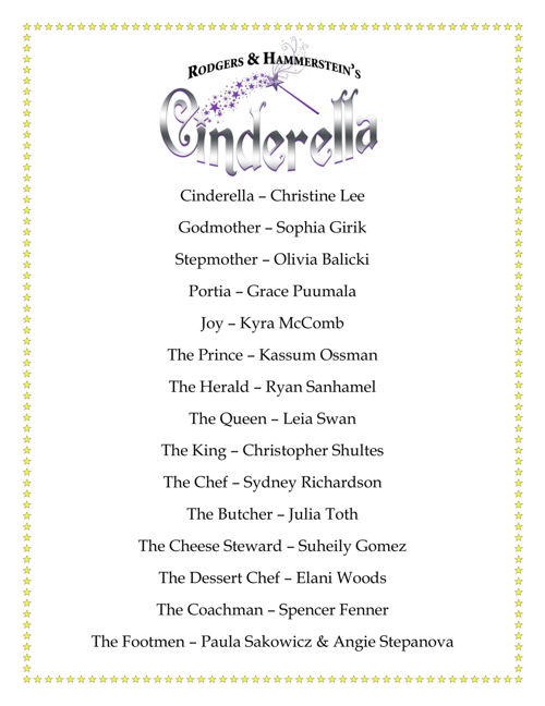 Final Cinderella Cast List by Alex - Flipsnack