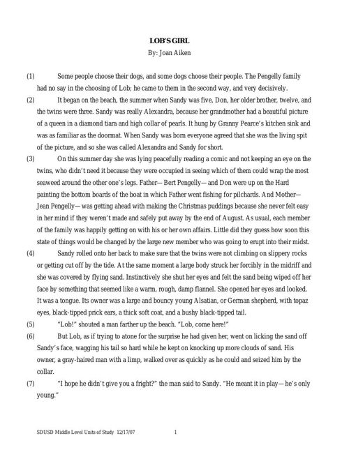 Lob's Girl by Joan Aiken by Heather - Flipsnack