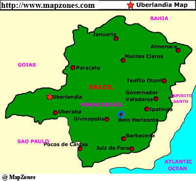 Uberlandia Brazil Map