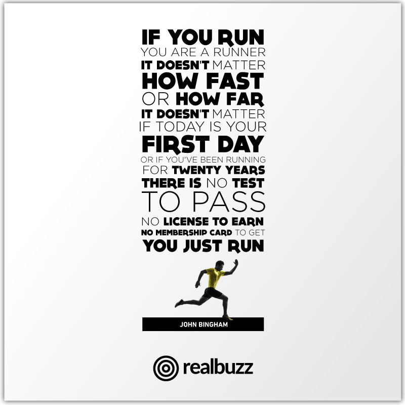 It doesn't matter how fast or how far you run. Only that you get out ...