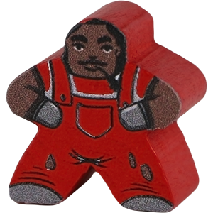 Farmer, Male, Red - Character Meeple