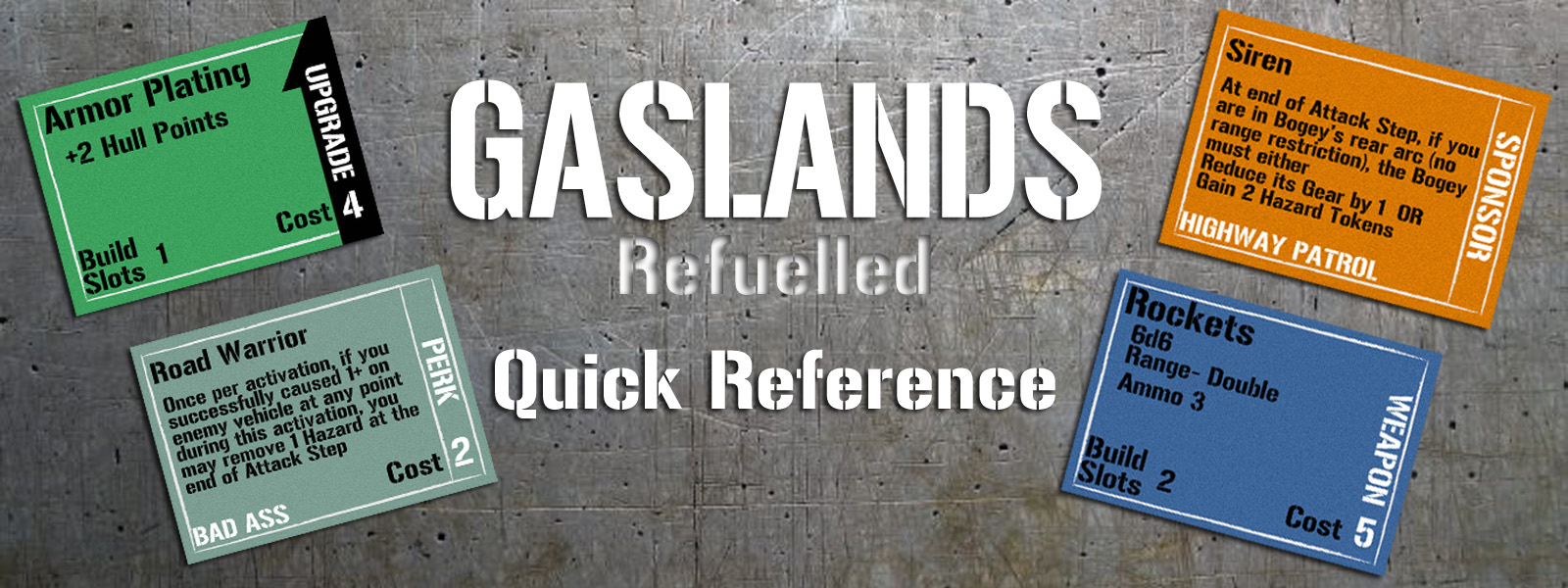 Gaslands Quick Reference Cards