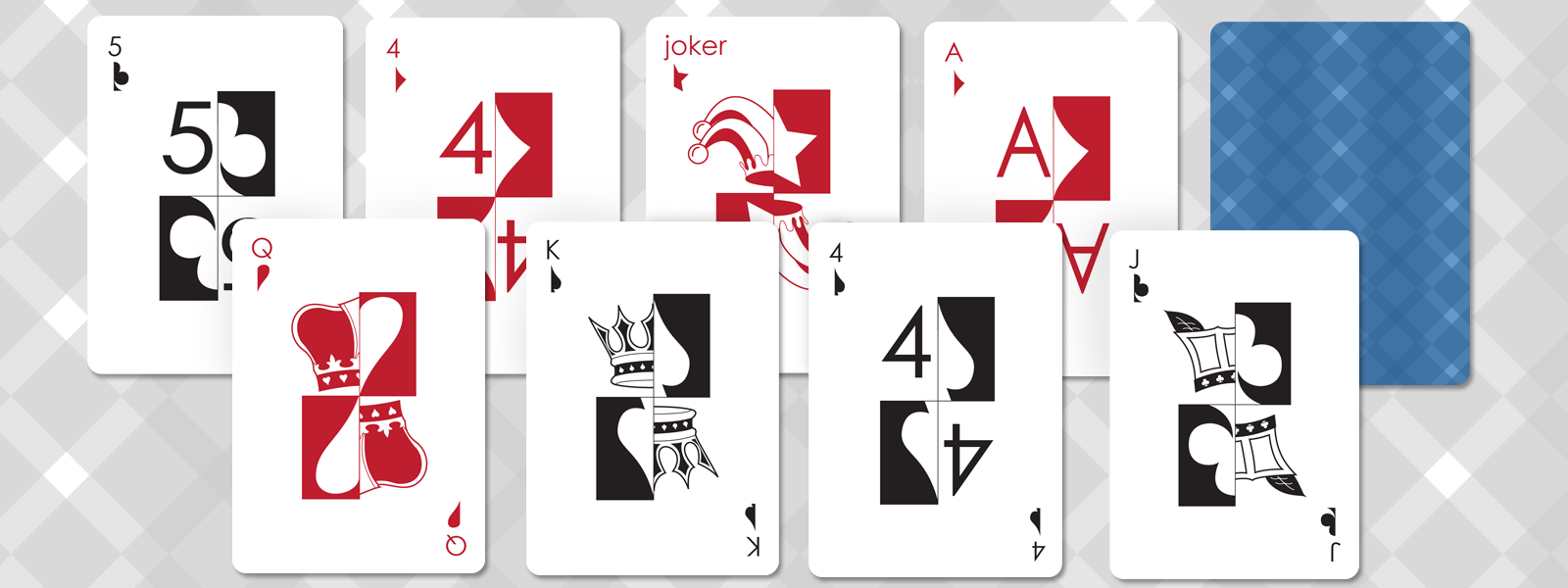 4square playing cards - Blue