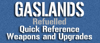 Gaslands Quick Reference Cards - Weapons and Upgrades