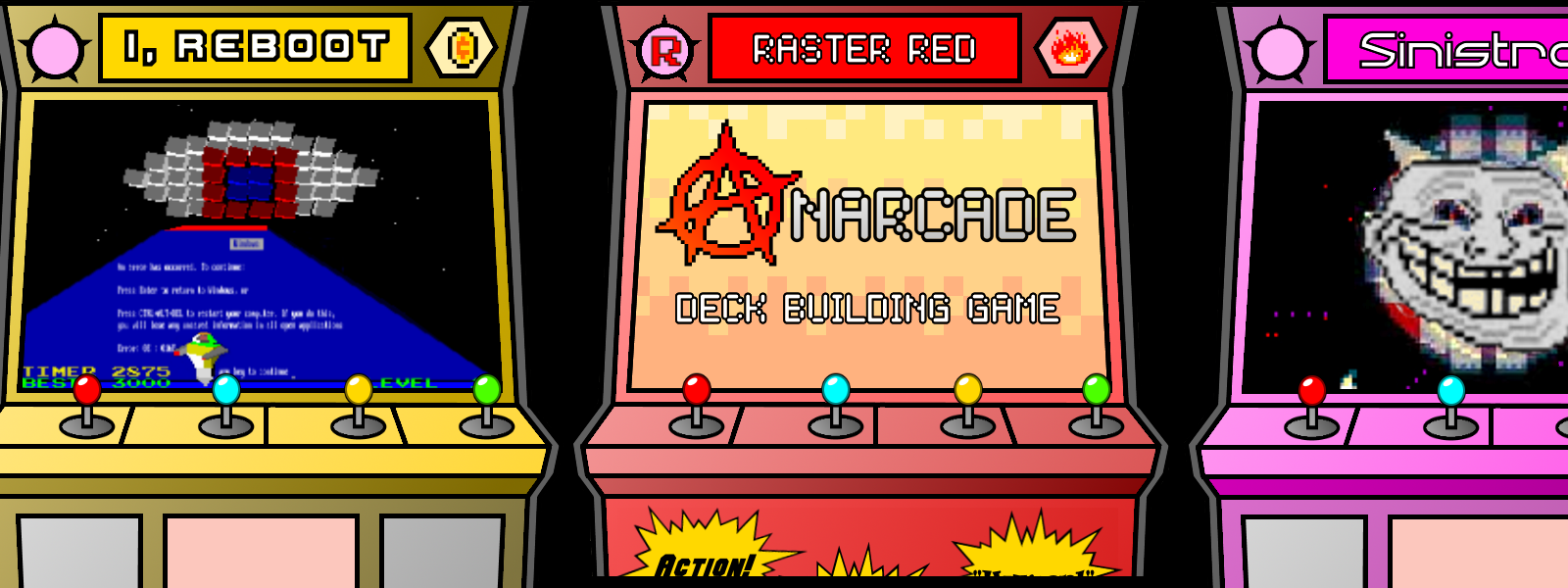 Anarcade - Raster Red - Deck Building Game