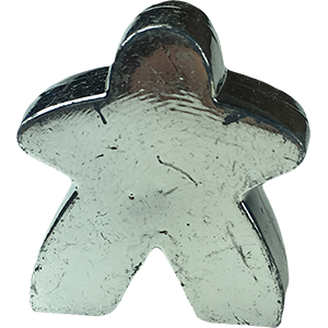 Meeple, Large, Acrylic, Opaque, Silver