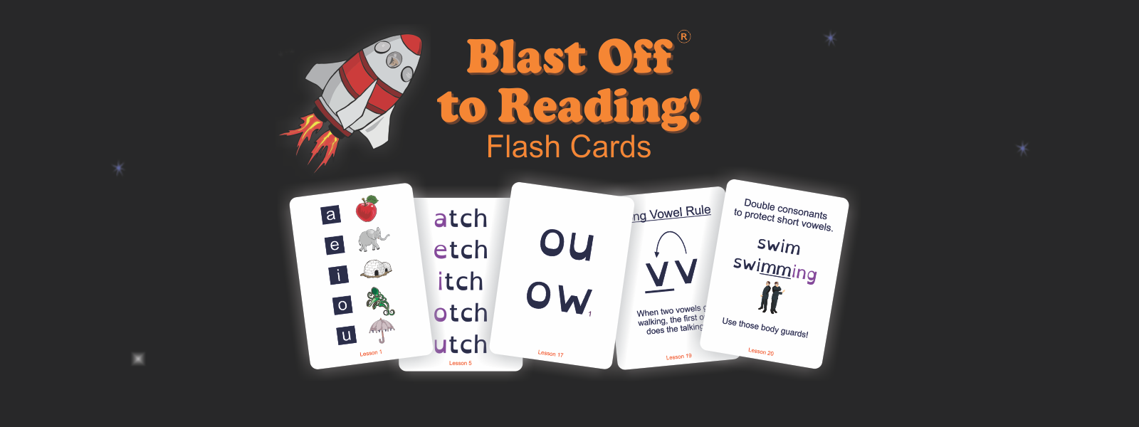 Blast Off to Reading Flash Cards