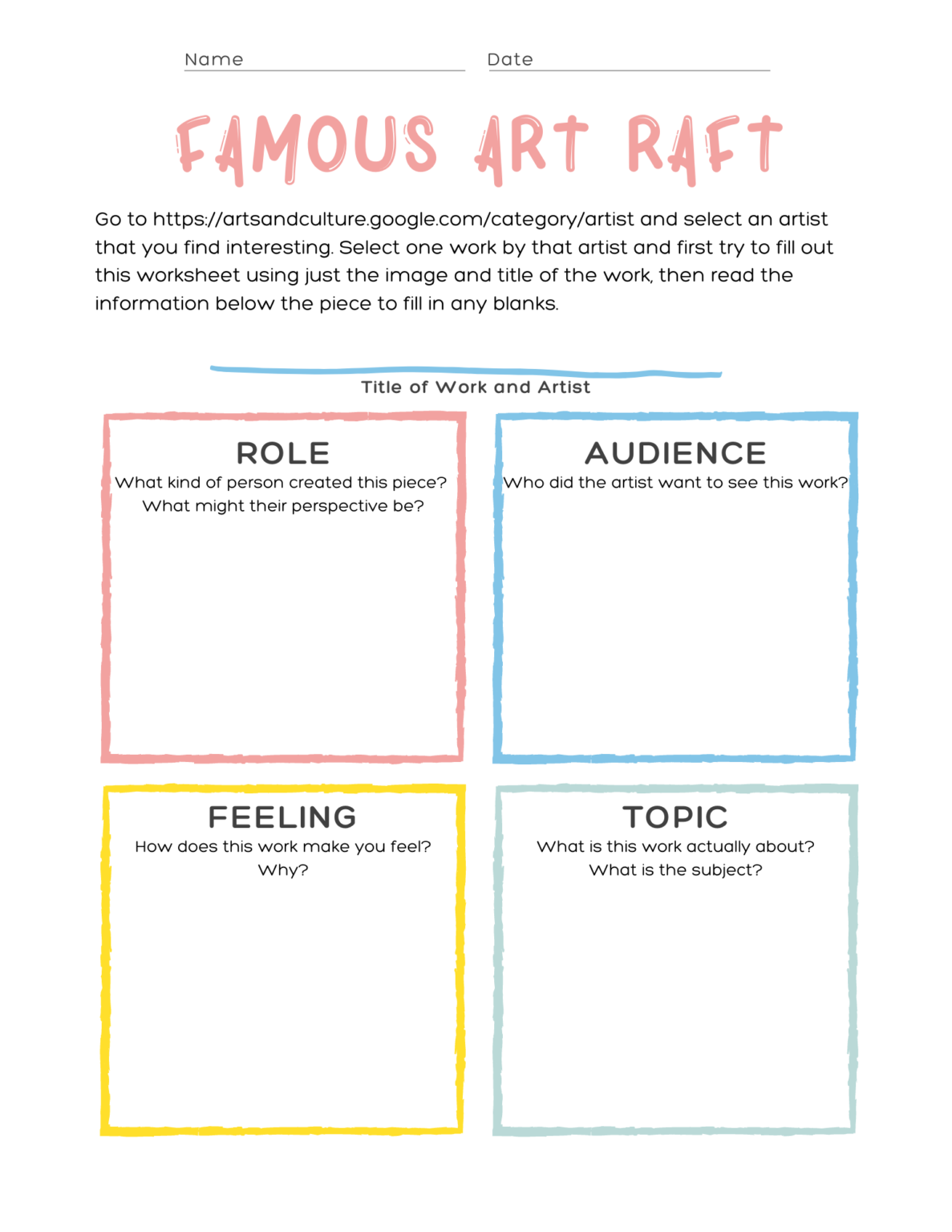 RAFT Art Analysis Lesson Plan – Laura Luchetti