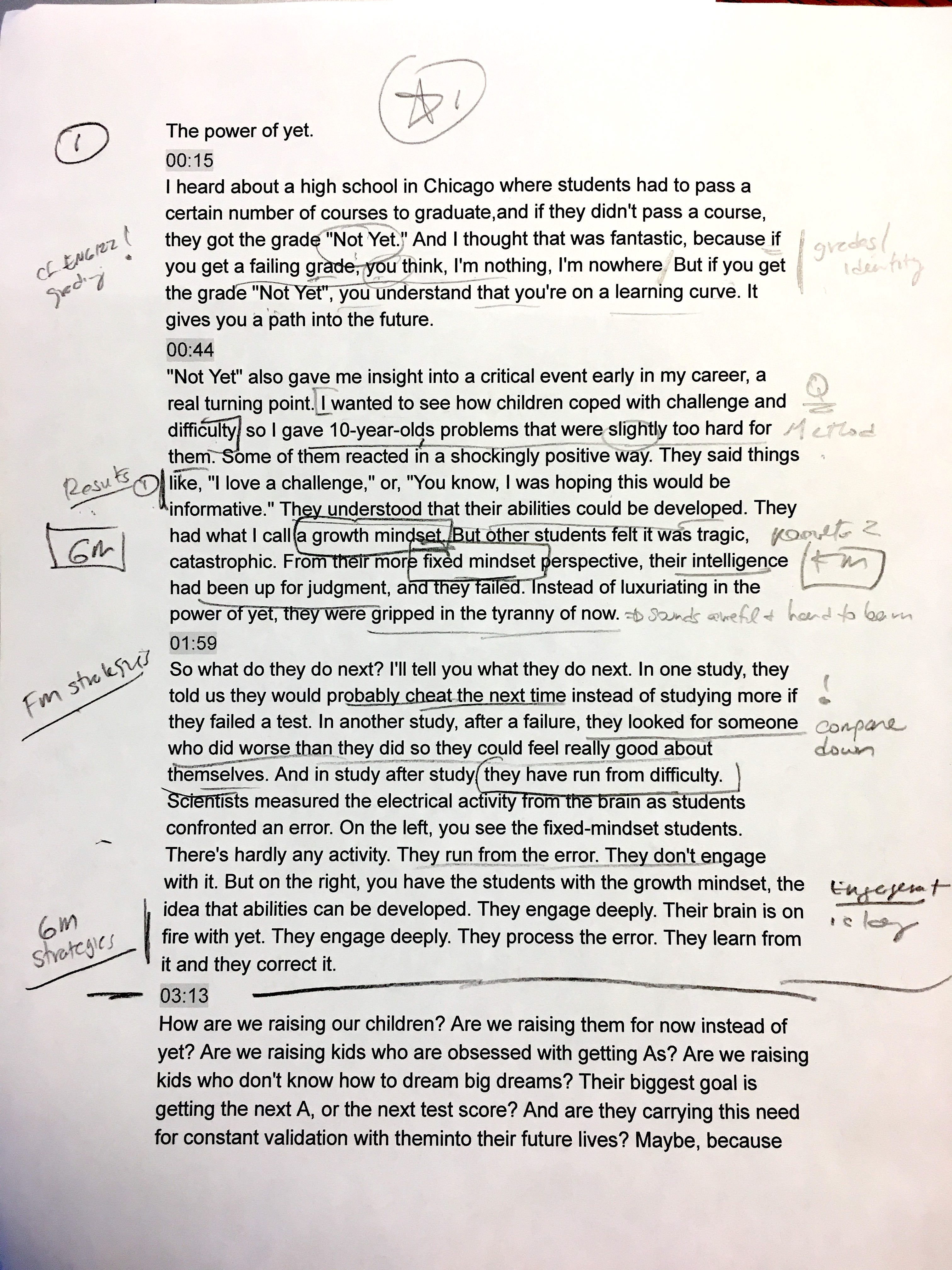 Marked Up Page of Dweck – Dr. Eric Drown
