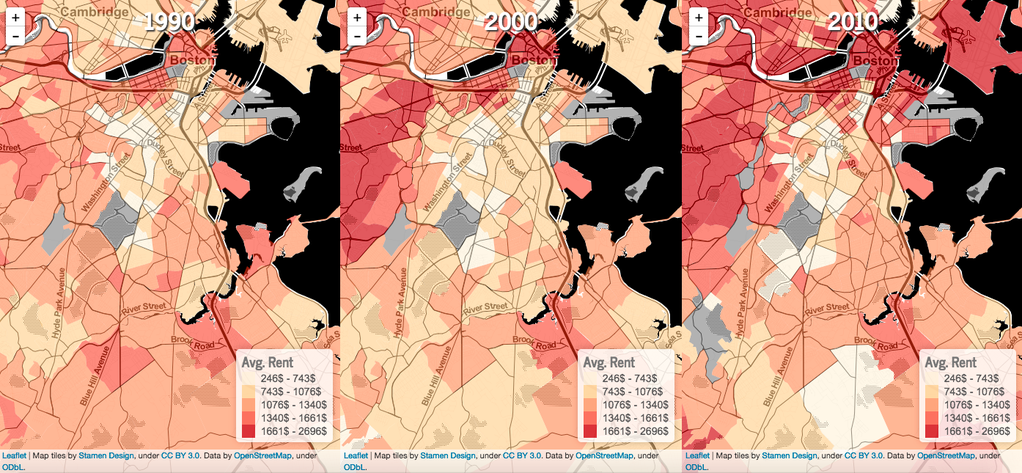 Average Rent Prices in Boston - Mapped