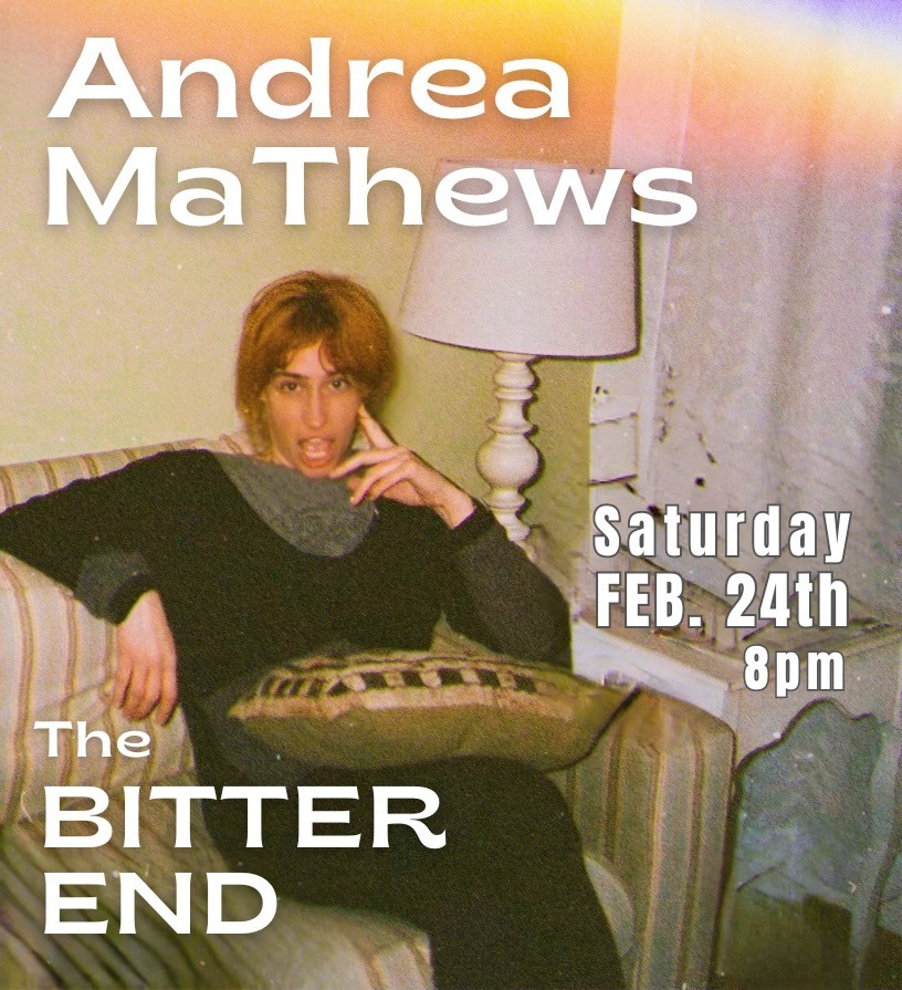 Andrea Mathews | Feb 24th | The Bitter End | Handstamp