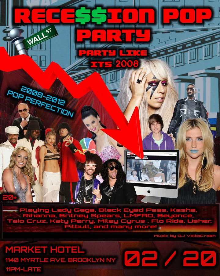 THE RECESSION POP PARTY | Feb 20th | MARKET HOTEL // 1140 Myrtle Ave ...
