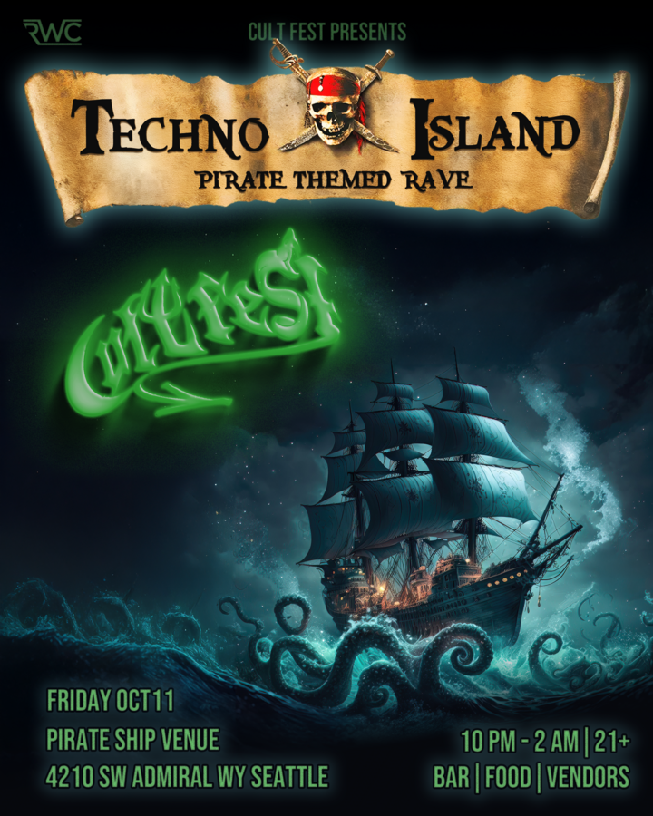 Cult Fest: Techno Island | Oct 11th | Benbow Room | Handstamp