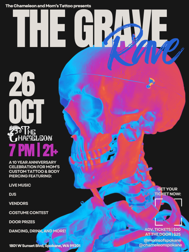 GRAVE RAVE | Oct 26th | The Chameleon | Handstamp