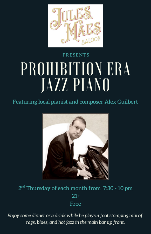 Prohibition Era Jazz Piano | Jun 12th | Jules Maes | Handstamp