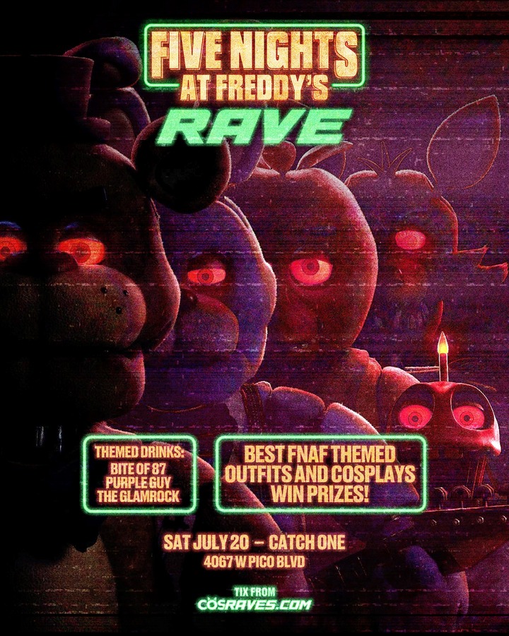 Five Nights At Freddy's Rave - LA | Jul 20th | Catch One | Handstamp