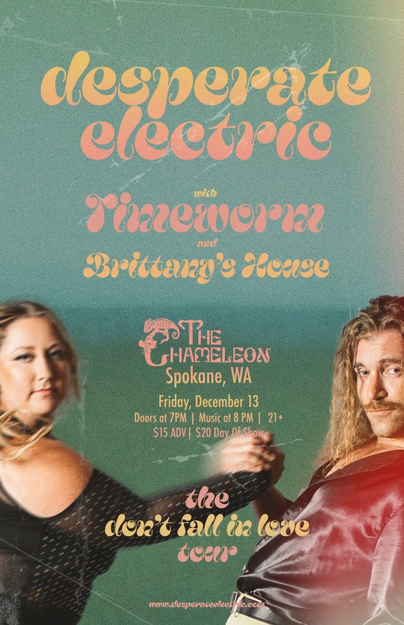 Desperate Electric | Dec 13th | The Chameleon | Handstamp