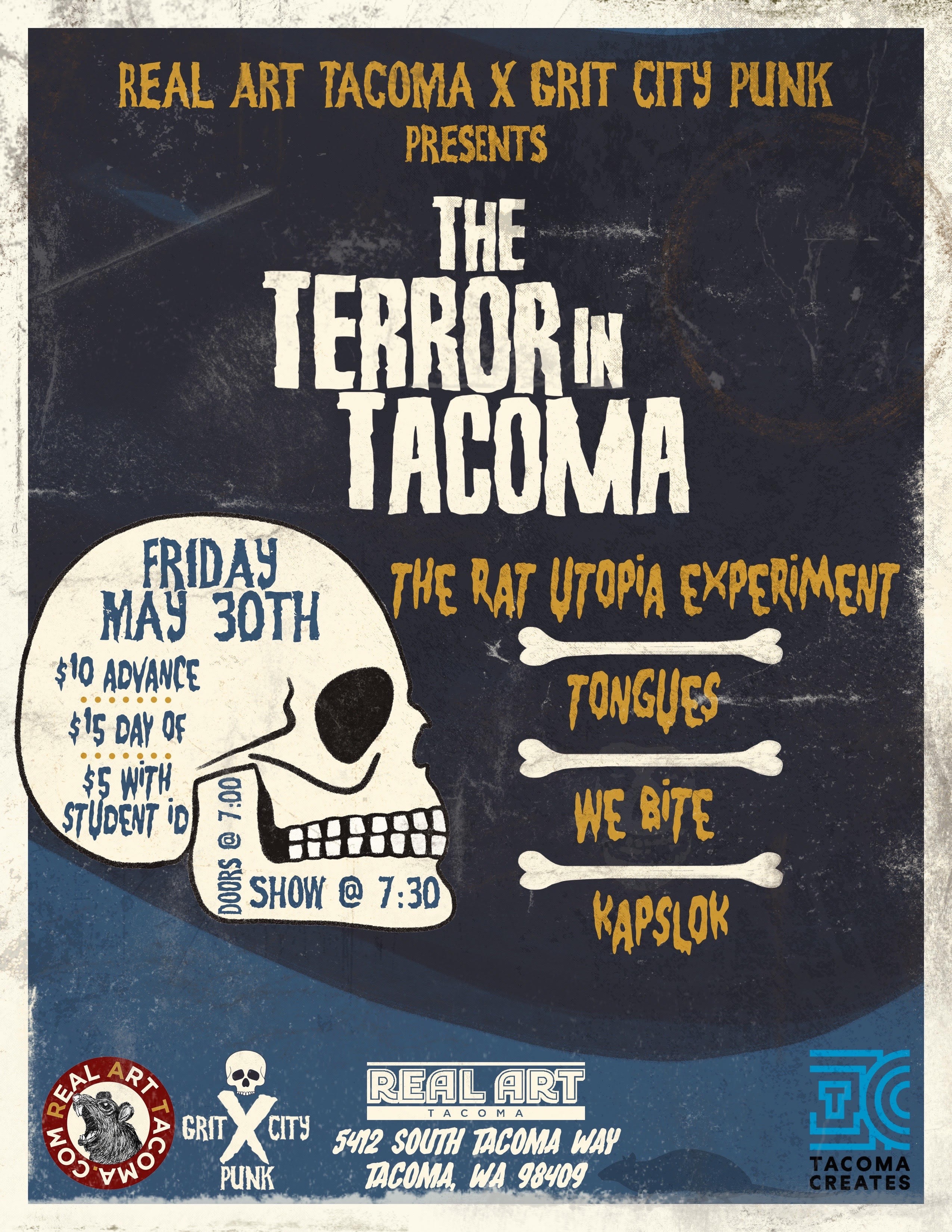 Real Art Tacoma x Grit City Punk Presents: The Terror In Tacoma The Rat ...