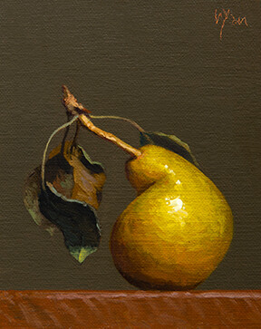 "Hand-picked Pear with Leaves (prese..." by Abbey Ryan