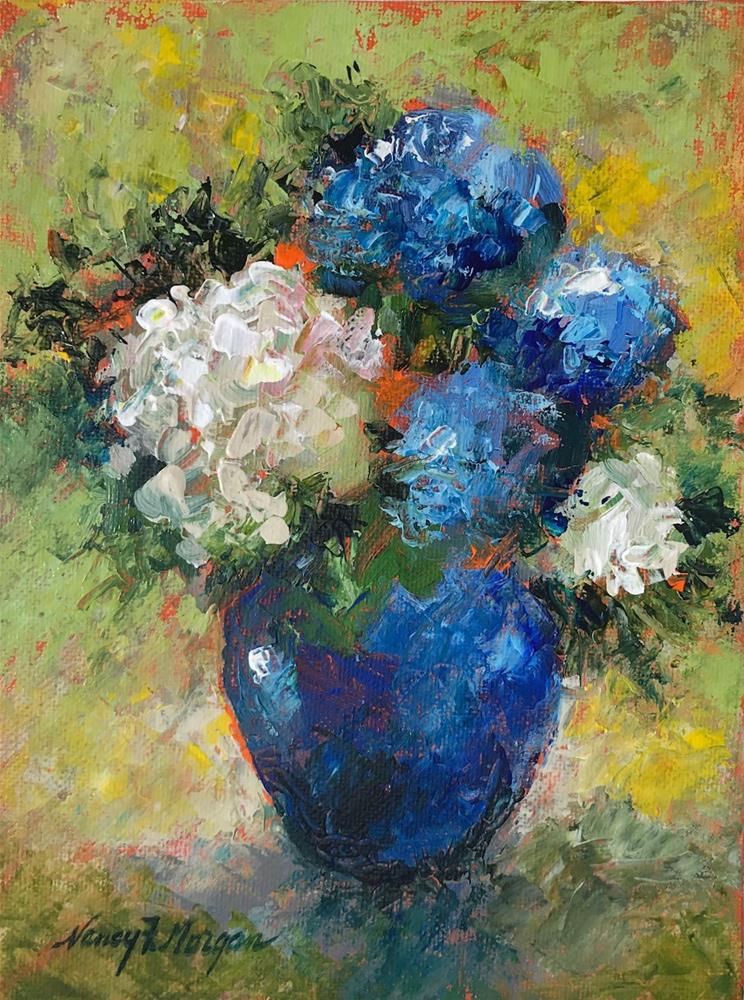 "Hydrangeas on Green" by Nancy F. Morgan