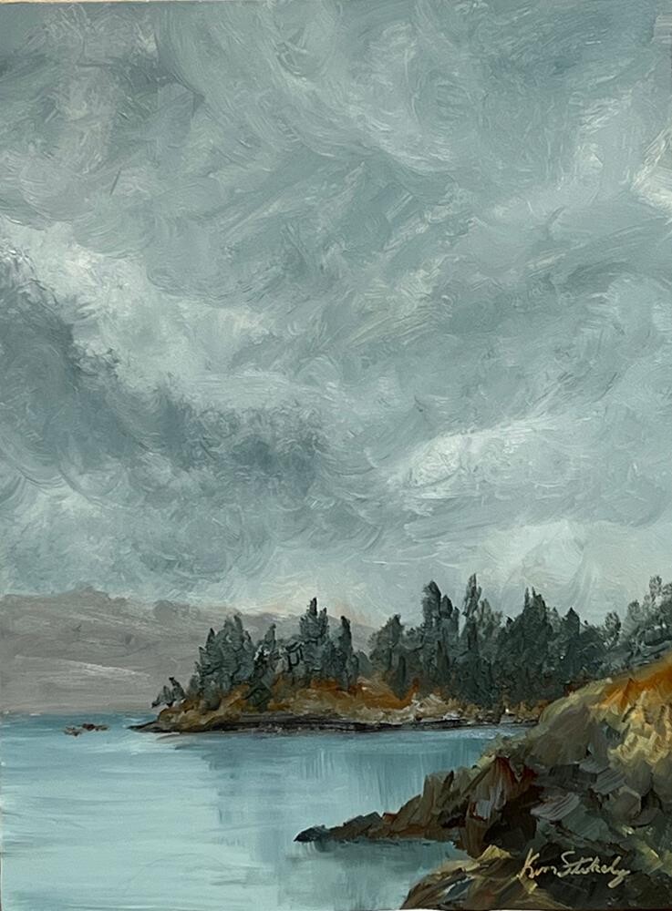 "Turquoise water on a rainy day" by Kim Stokely