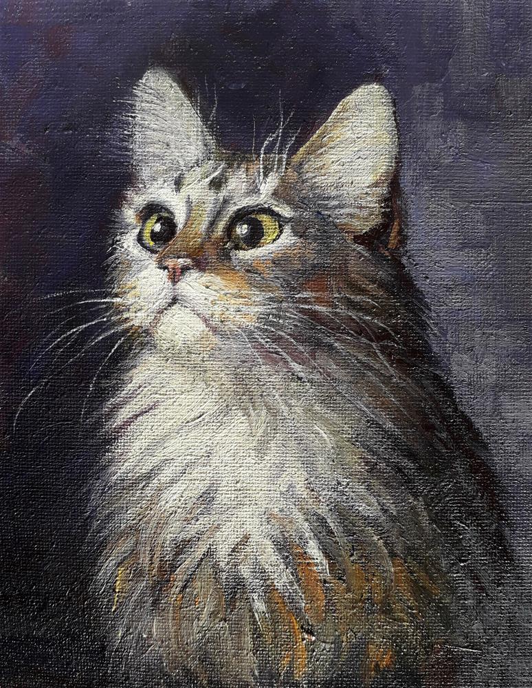"Original oil painting. Cat portrait..." by Yuliia Zaverukha