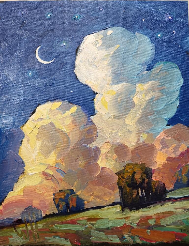 "Puffing Up 14x11 " by william hawkins