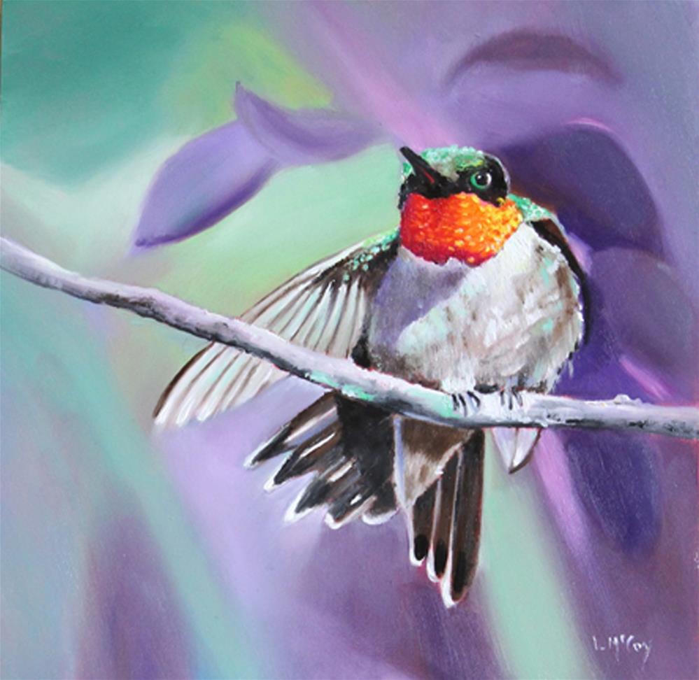 "Wing Up! Hummingbird Oil Painting" by Linda McCoy