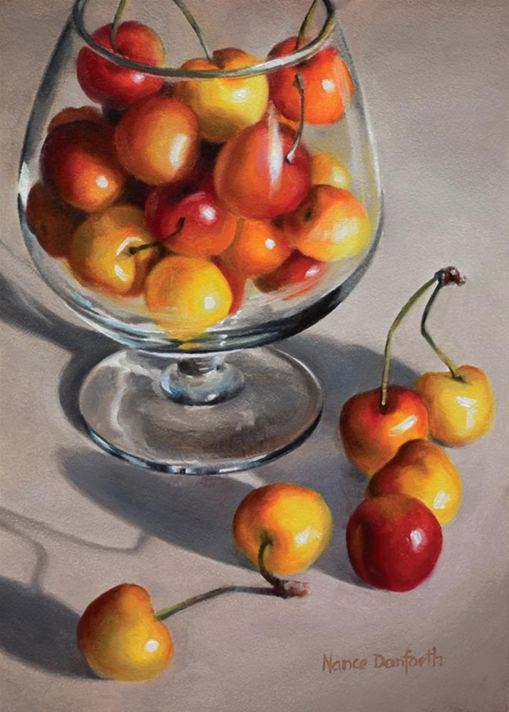 "Rainier Cherries in Brandy Snifter" by Nance Danforth