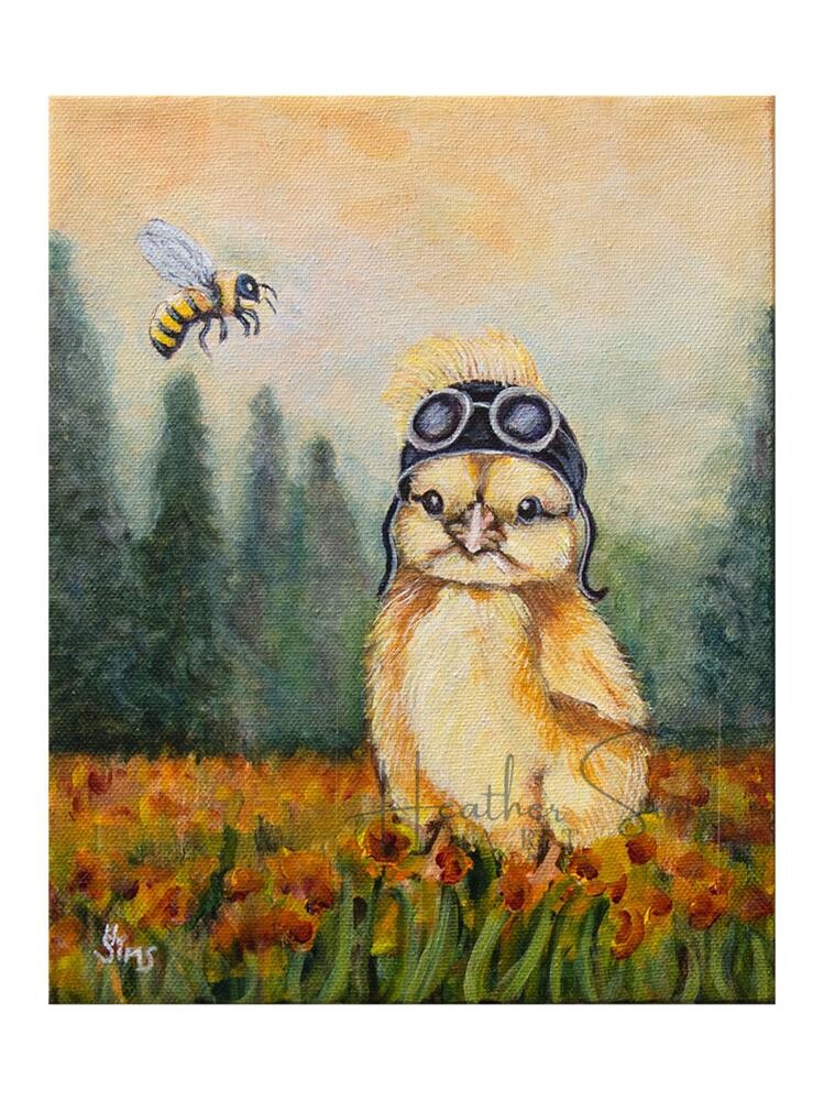 "Chick and a Bee" by Heather Sims