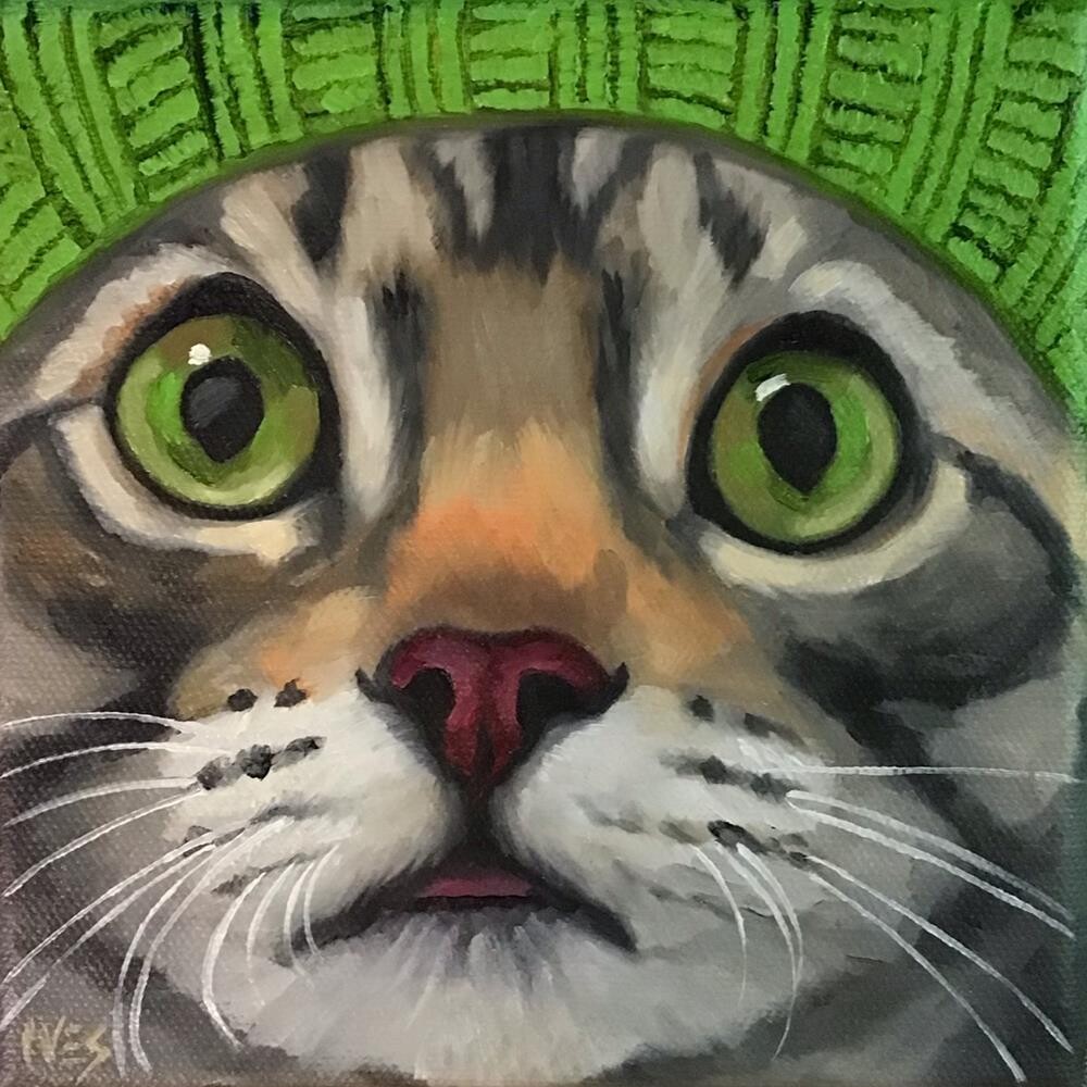 "Calico Tabby Cat Tabico" by Rebecca Ives