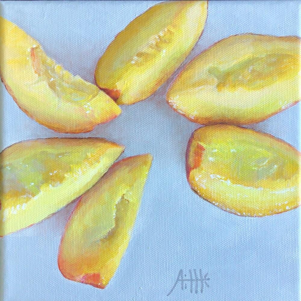 "Six Peach Pieces" by Andrea Little