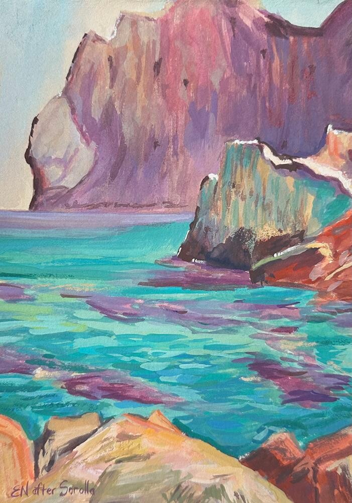 "After Sorolla~ Cala de San Vicente,..." by Emily Neel