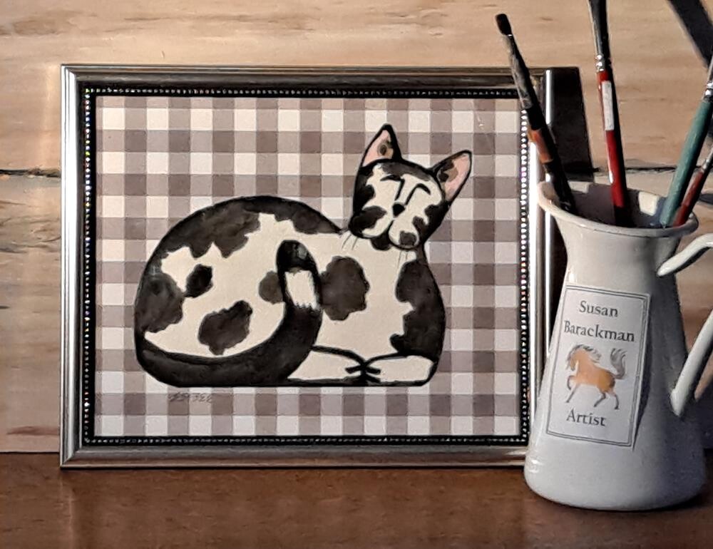 "Black and White Spotted Kitty Colla..." by Susan Barackman