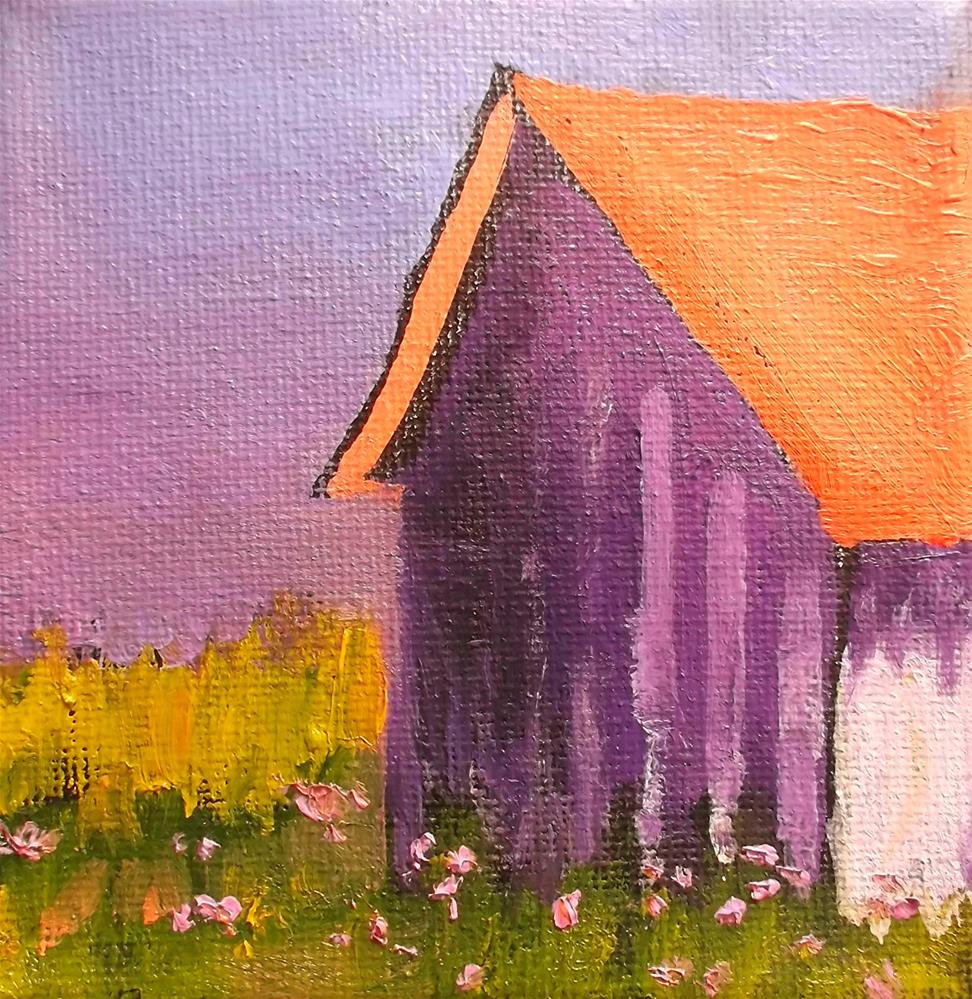 "Miniature Farm Barn Painting 4x4 Ly..." by lynne french