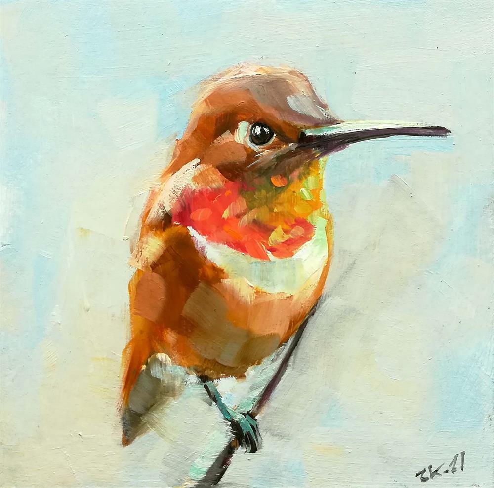 "Hummingbird Oil Painting" by Zhanna Kan