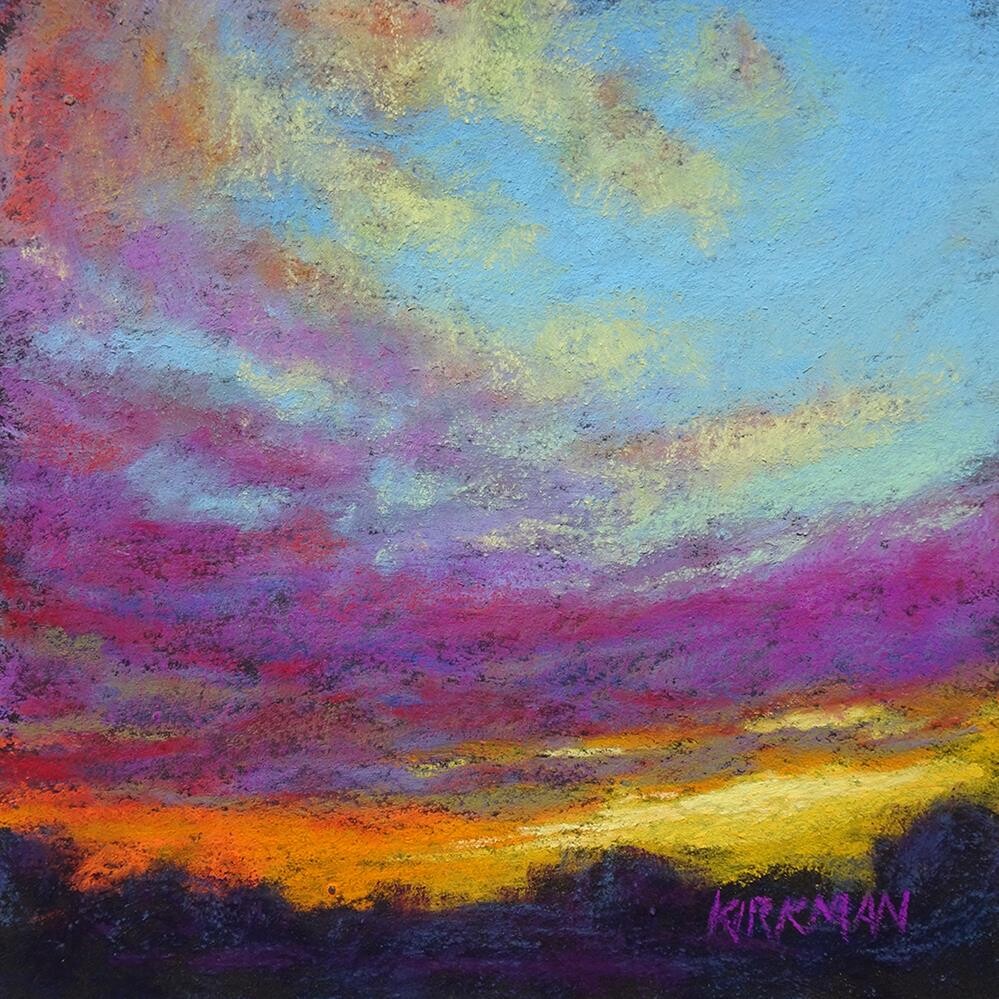 "Sunset #61 (painting 2 of 21)" by Rita Kirkman