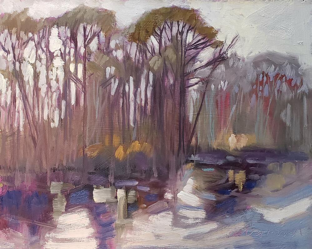 "A Boundary of Cypress on the Pocomo..." by Debra Howard