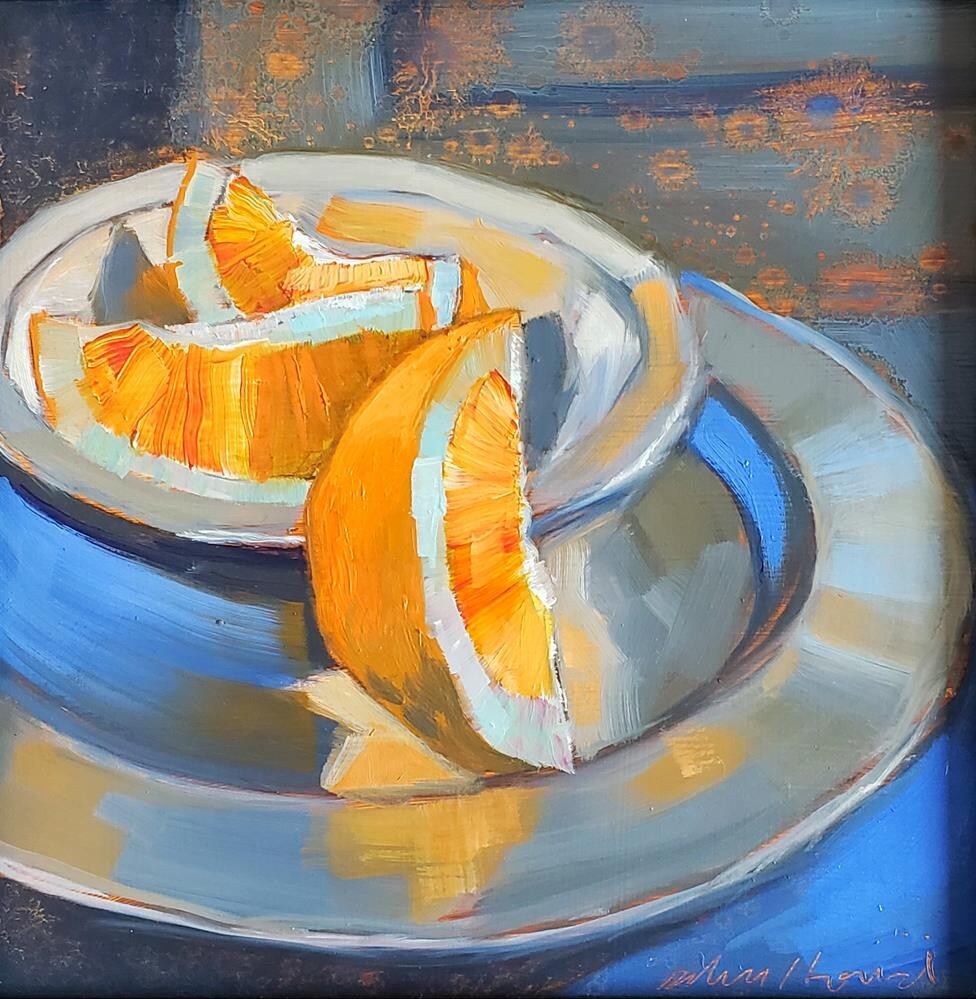 "Still life in Orange and Blue" by Debra Howard
