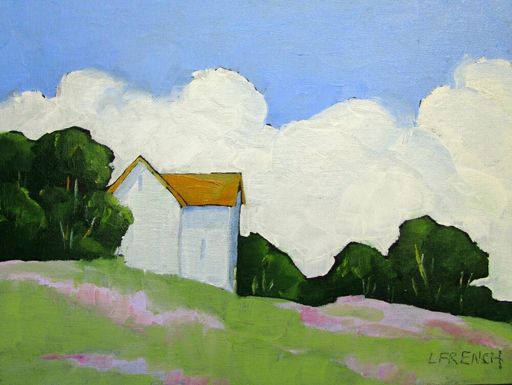 "Spring Hills Farmhouse landscape Ly..." by lynne french